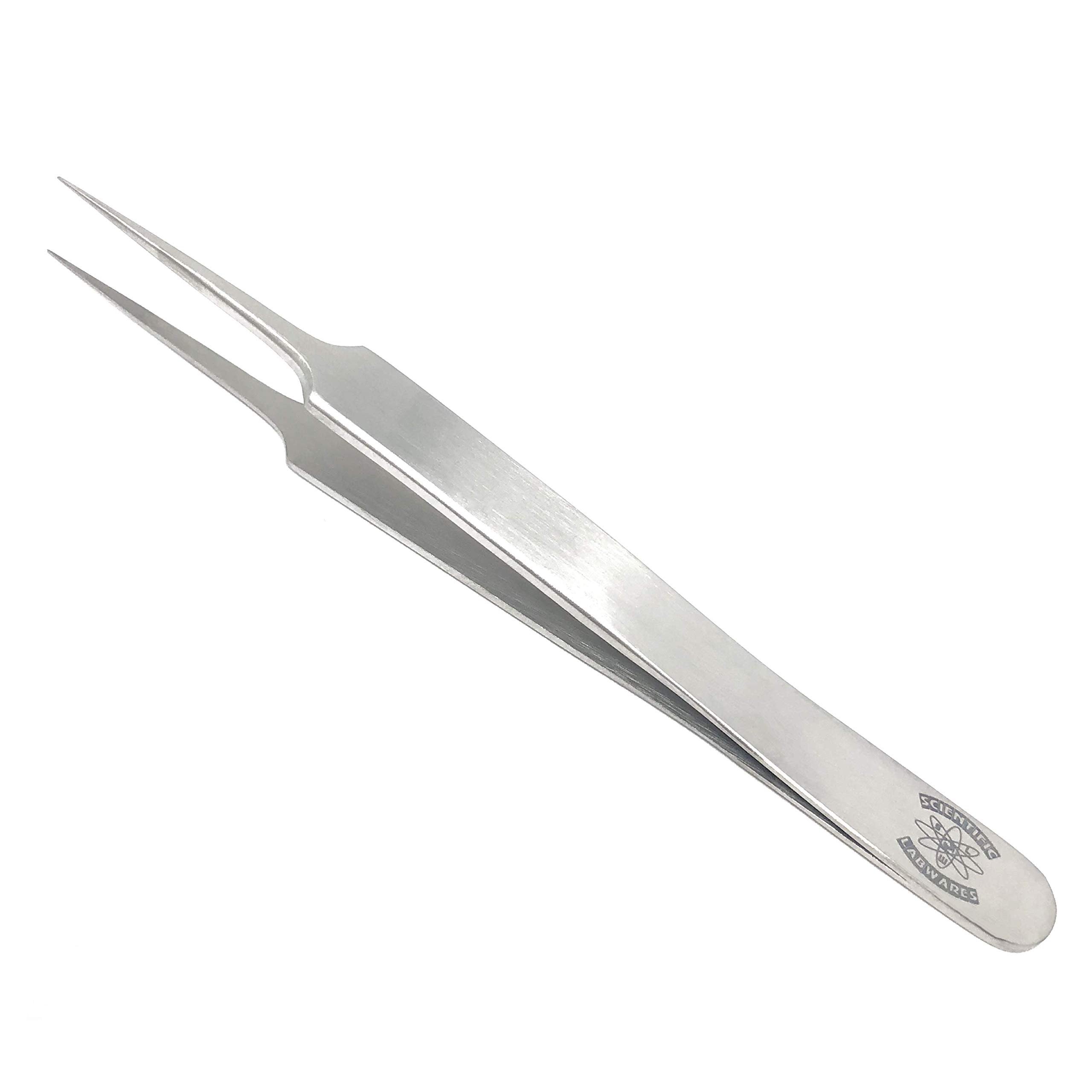 Scientific Labwares High Precision Stainless Steel Lab Tweezers/Forceps with Straight Tapered Ultra Fine Point