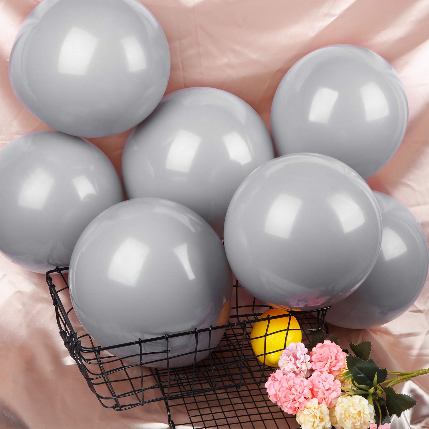 Gray Balloons 100 Pack 12 Inch Party Balloons Gray Latex Balloons for Weddings, Birthday Party, Bridal Shower, Party Decoration (Gray, 12 Inch)