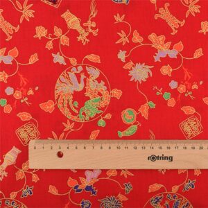 Hanjunzhao Red Bronzing Reactive Dyes Print Quilting Fabric Fat Quarters Bundles for Sewing, 18x22 inches