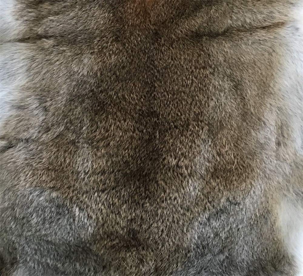 Natural Tanned Rabbit Fur Hide (10" by 12" Rabbit Pelt with Sewing Quality Leather)