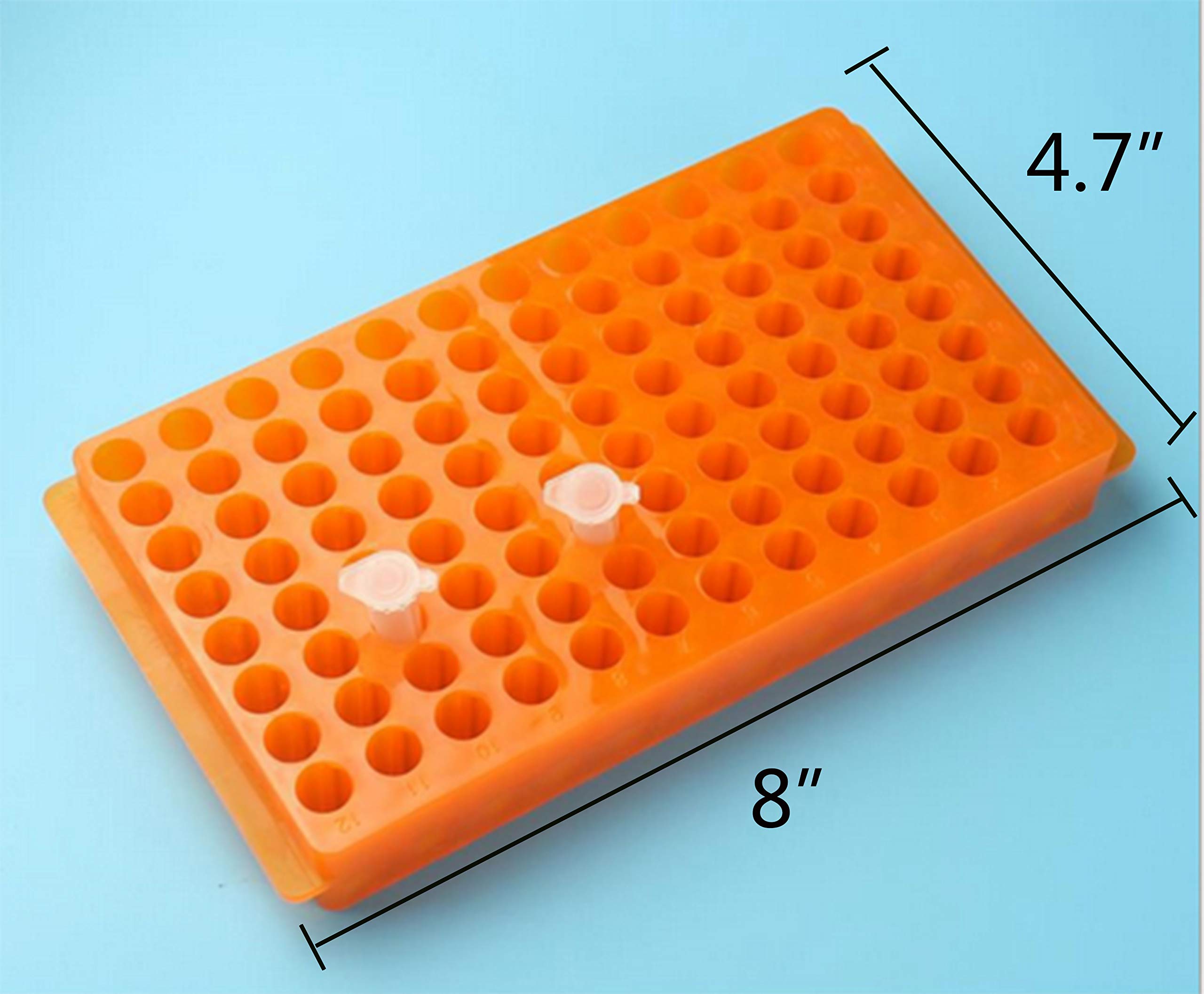 KINNOSE Tube Rack Double Panel 96-Well Polypropylene PCR Centrifuge Tube Holder for Microcentrifuge Tubes 0.2/0.5/1.5/1.8/2.0ml 3Pcs