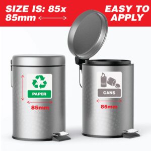 Recycling Paper Cans Plastic Glass Sticker Decal Bin Recycle Eco Friendly Trash