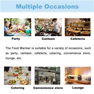 INTBUYING 2 Pan Food Soup Warmer Stove Bain Marie Commercial Canteen Buffet Steam Heater Stainless Steel with 2 Pots 110V 1500W