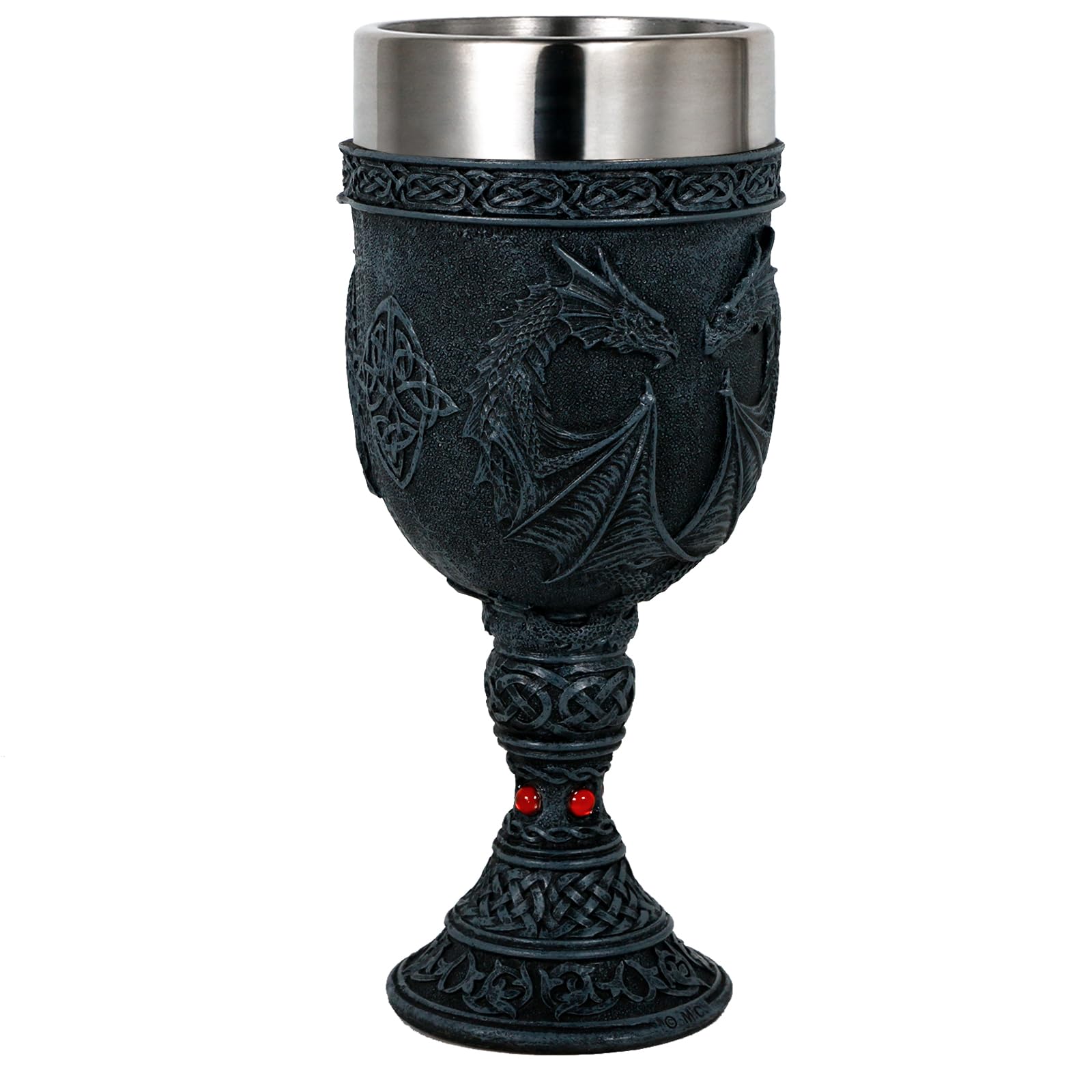 alikiki Medieval Dark-Night Dragon Goblet - Dungeons and Dragons Gifts Game Ideas of Thrones Merchandise 7oz Stainless Steel Drinking cup Gothic GOT Dragon D&D Chalice Party Decor Collectible