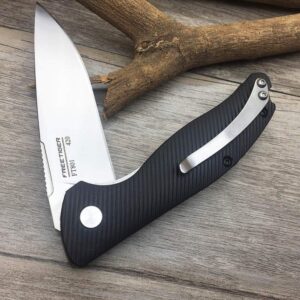 FreeTiger FT801 Folding Pocket Knife Sand-Finished Stainless Steel Blade Liner-lock System Hunting Survival Tactical EDC Cheap Pocket Knife