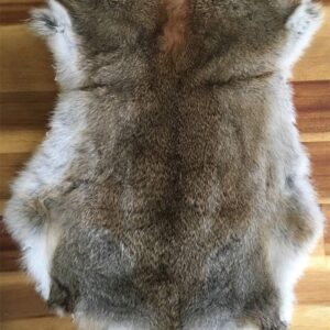 Natural Tanned Rabbit Fur Hide (10" by 12" Rabbit Pelt with Sewing Quality Leather)