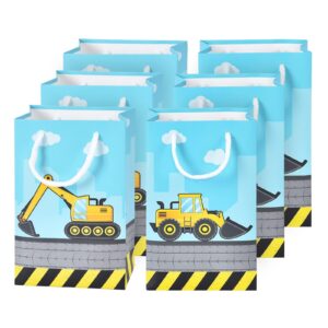 wernnsai 16pcs construction goodie bags - construction birthday party favors bags for kids boys construction party supplies dump truck tote bags candy treat gift storage bags birthday baby shower