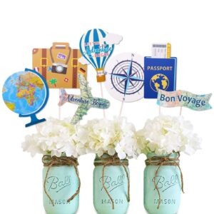 Yaaaaasss! Let The Adventure Begin Centerpieces Travel Themed Centerpieces Sticks Adventure Awaits Bon Voyage Farewell World Map Retirement Graduation Party Photo Booth Props Set of 21