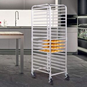 Sandinrayli Bakery Rack, 20-tier Bakers Rack with Wheels for Cooking, Cookie Cooling Rack for Half & Full Sheet Pan, Steel Commercial Baking Rack for Kitchen Baking Sheet,26" L X 20" W X 72" H