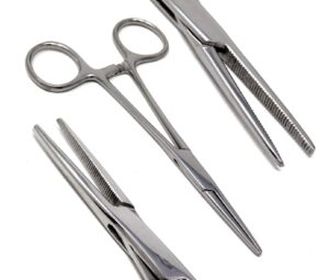 dog pet ear/nose hair puller grooming hemostat locking forceps pliers, 5.5" (14cm), straight