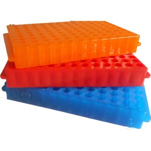 kinnose tube rack double panel 96-well polypropylene pcr centrifuge tube holder for microcentrifuge tubes 0.2/0.5/1.5/1.8/2.0ml 3pcs