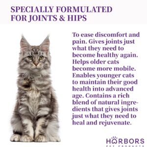 Harbor's Cat Hip Helper - Cat Joint Supplement Liquid for Fast Pain Relief, Smooth Younger HIPS. Natural Nutrients, Glucosamine, MSM, Chondroitin, Hyaluronic Acid, Yummy Organic Beef Flavor - 59 ml