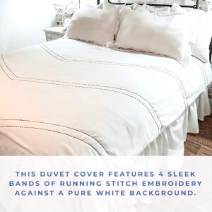 Kotton Culture 600 Thread Count 100% Egyptian Cotton 11 Piece Duvet Cover Set - Breathable All Season Comforter Cover with Zipper Closure & Corner Ties Sateen Weave (White, Oversized King)