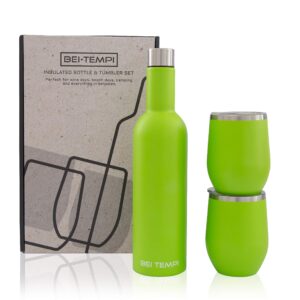 insulated bottle and tumbler set green