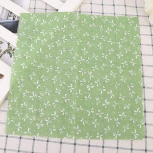 7pcs Different Pattern Patchwork Fabric Cotton Green Batiks Sewing Scrapbooking Quilting Artcraft for Sewing Craft Cloth DIY Wallet Cushion Cover(25cmx25cm)