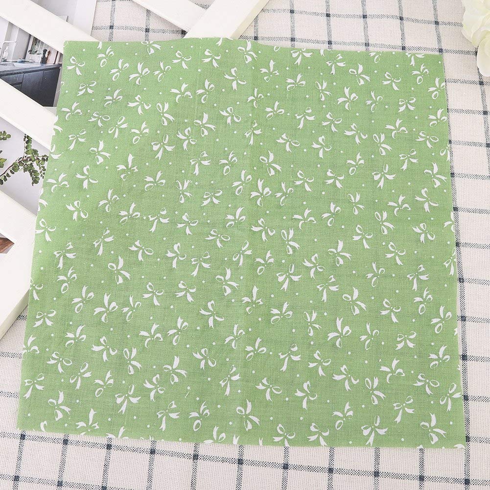 7pcs Different Pattern Patchwork Fabric Cotton Green Batiks Sewing Scrapbooking Quilting Artcraft for Sewing Craft Cloth DIY Wallet Cushion Cover(25cmx25cm)