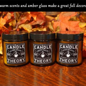 Scented Candle Gift Set with Crackling Wood Wicks 3, 4oz Candles, Misty Falls, Alpine Spruce, Spring Meadow - Designed for Both Men Women, Man Cave Decor Wood Wicks Candle Wood Wick Candles for Home