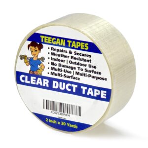 gaffer power clear filament duct tape | heavy duty waterproof strapping tape for repairs | sealing, shipping, packing | residential, commercial and industrial uses | 2 inch x 30 yards