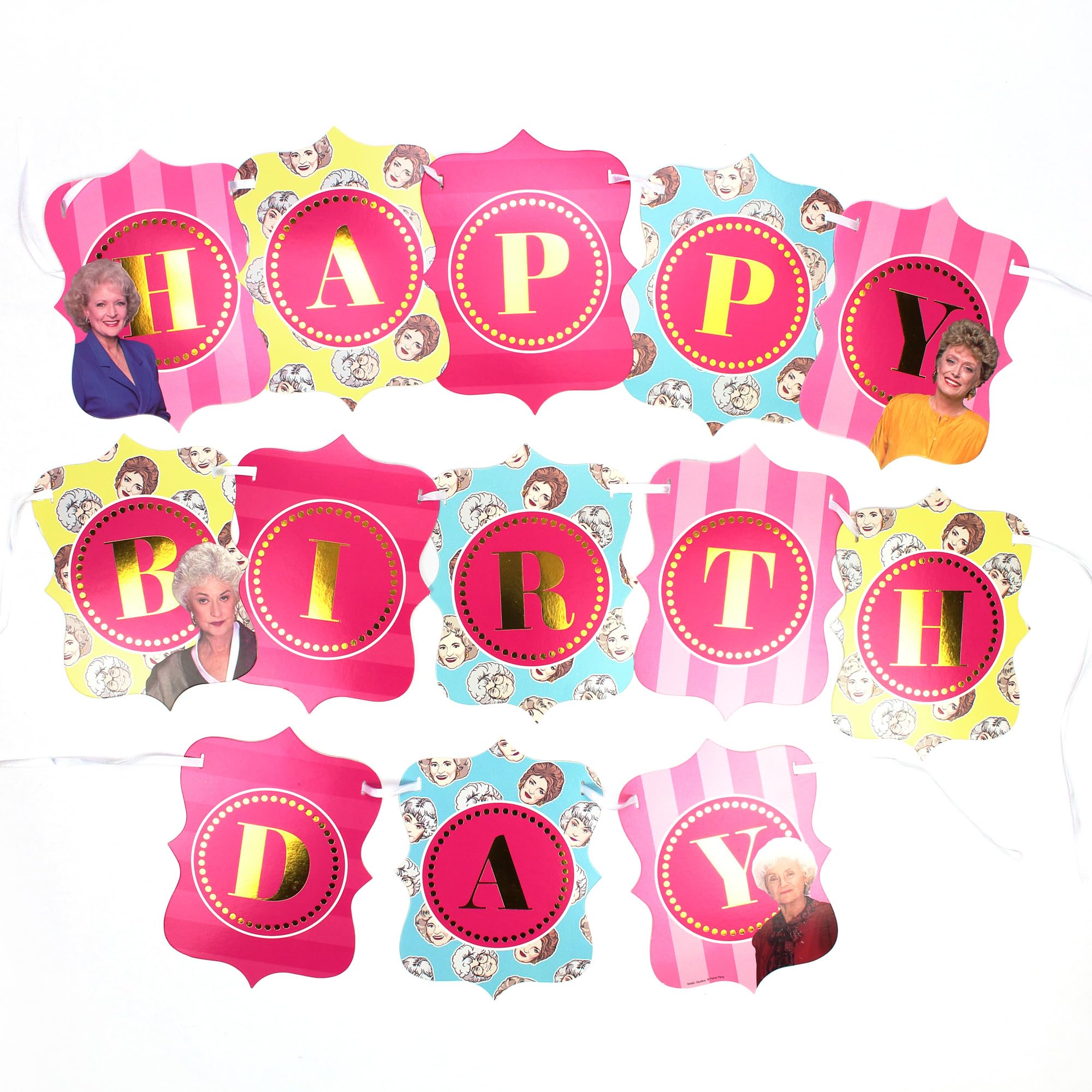 Golden Girls Party Supplies (Standard) Birthday Party Decorations with Happy Birthday Banner, 58 Piece Set - 40th birthday decorations, 50th birthday decorations for women, bridal shower decorations