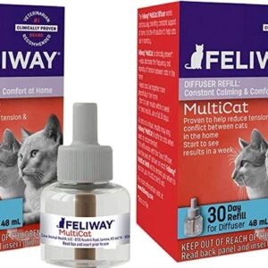 Feliway MultiCat Diffuser Refill (48 mL) | Constant Harmony & Calming Between Cats at Home (2 Pack(48 ml))