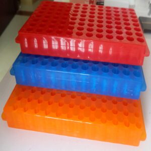 KINNOSE Tube Rack Double Panel 96-Well Polypropylene PCR Centrifuge Tube Holder for Microcentrifuge Tubes 0.2/0.5/1.5/1.8/2.0ml 3Pcs