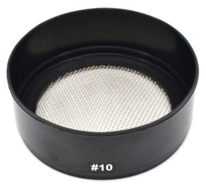 eisco sieve with mesh size 10-2mm mesh openings - stainless steel mesh with stackable plastic frame