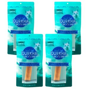 durkha yak cheese chews: himalayan yak cheese dog chews- natural, healthy & long lasting dog treats - grain, gluten & lactose-free rawhide alternatives, for dogs 25 lbs and smaller, 4 pack of small