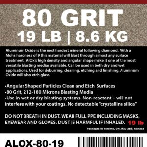 #80 Aluminum Oxide - 19 LBS - Medium Sand Blasting Abrasive Media for Blasting Cabinet and Blasting Guns.