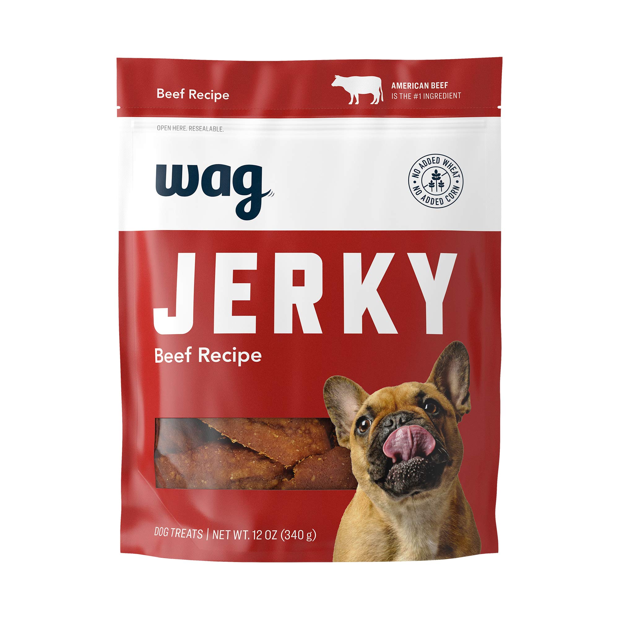 Amazon Brand - Wag Soft & Tender American Jerky Dog Treats – Beef Recipe (12 oz)