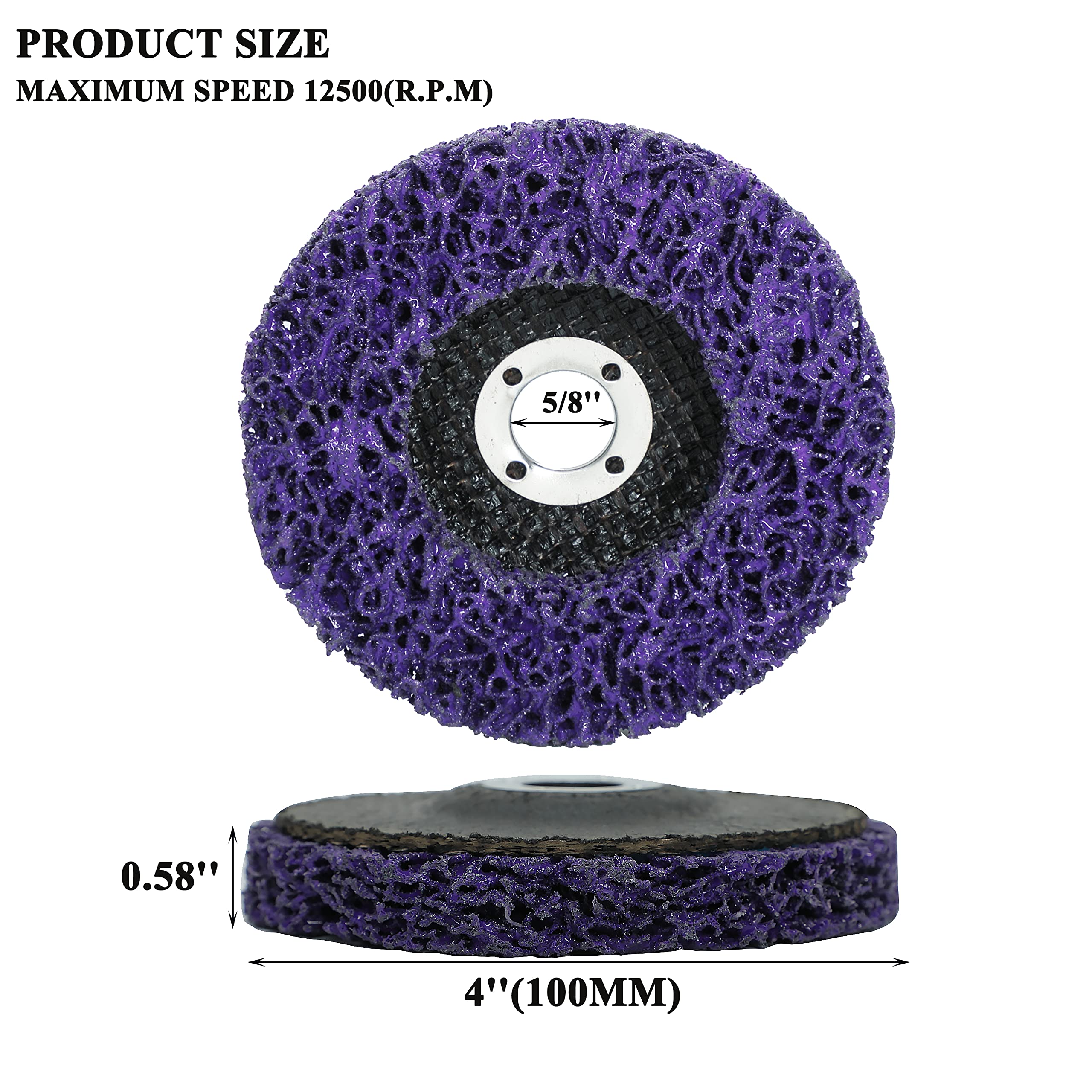 Lamsion Rust Remover Wheel Remove Paint and Oxidation Poly Strip Wheel Disc Abrasive Angle Grinding Wheel (5Pack - 4" x 60#)