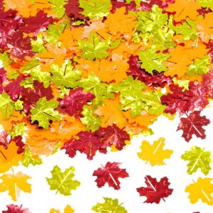 fall party table scatter confetti - thanksgiving day maple leaves foil metallic sequins confetti autumn party sprinkles confetti decorations, 60g