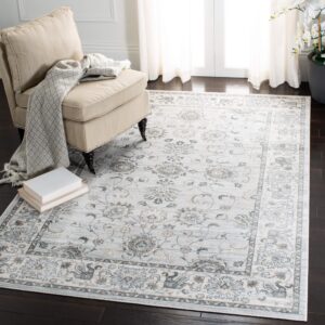 safavieh isabella collection area rug - 8' x 10', light grey & cream, oriental design, non-shedding & easy care, ideal for high traffic areas in living room, bedroom (isa940g)