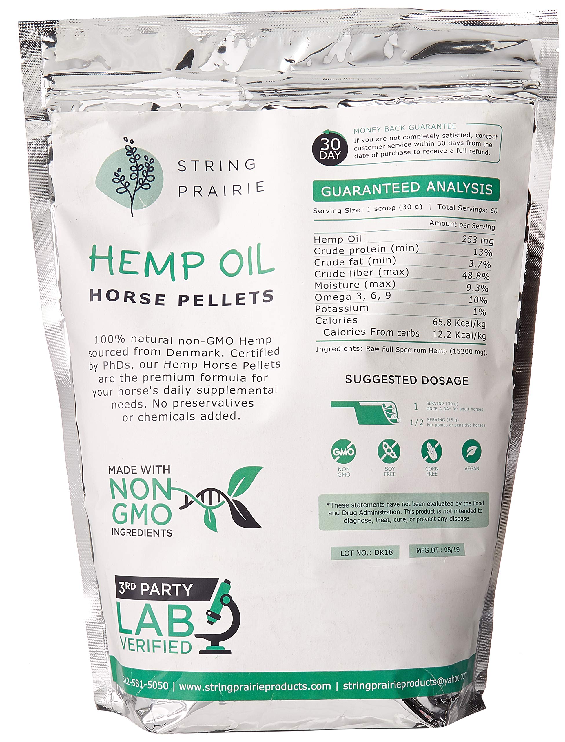 Hemp Horse Pellets - Reduce Pet Stress, Anxiety, and Aggression - Hip and Joint Non-GMO Calming Supplement - Supports The Immune System