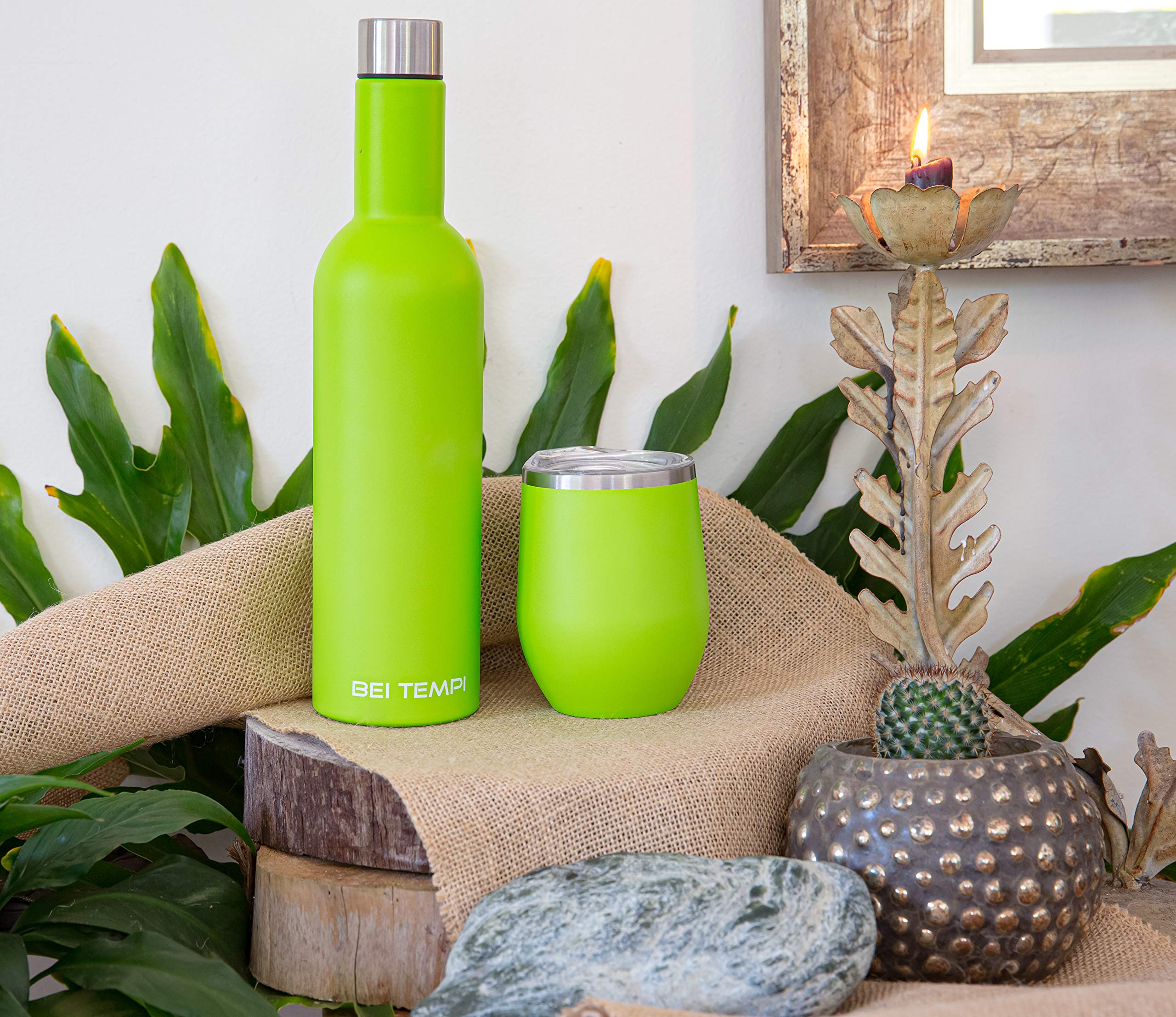 Insulated Bottle and Tumbler Set Green