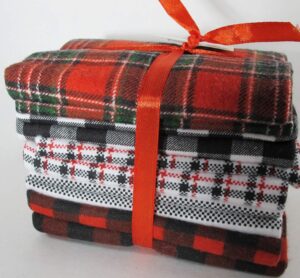 5 fat quarters - plaid, stripe, buffalo plaid flannel - 100% cotton fabric ~ quilt fabric ~ crafts ~ sewing