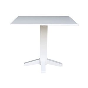 International Concepts 36" Square Dual Drop Leaf Dining Table, White