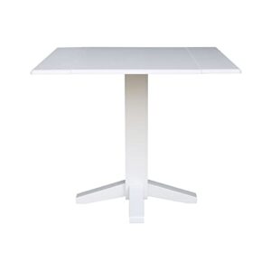 International Concepts 36" Square Dual Drop Leaf Dining Table, White