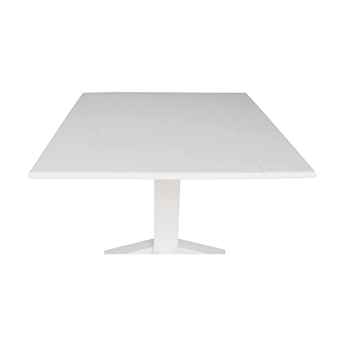 International Concepts 36" Square Dual Drop Leaf Dining Table, White