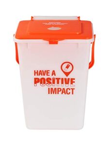 busch systems 5 pack battery recycler - indoor e-waste recycling bin - orange/natural