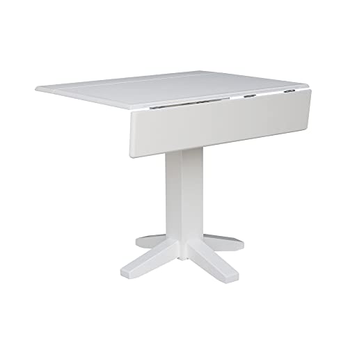 International Concepts 36" Square Dual Drop Leaf Dining Table, White