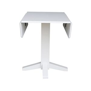 International Concepts 36" Square Dual Drop Leaf Dining Table, White