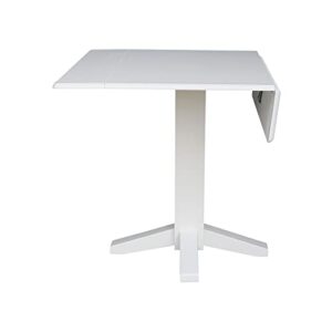 International Concepts 36" Square Dual Drop Leaf Dining Table, White