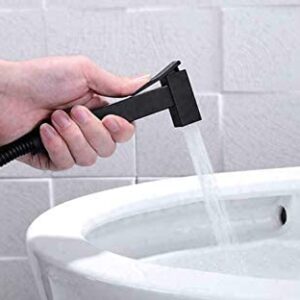 Matte Black Brass Hand Held Toilet Bidet Sprayer Head Bathroom Shower Bidet Taps Spray Toilet Cleaning Faucet Shattaf