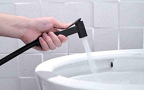 Matte Black Brass Hand Held Toilet Bidet Sprayer Head Bathroom Shower Bidet Taps Spray Toilet Cleaning Faucet Shattaf