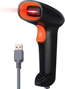 handheld usb barcode scanner wired automatic 1d bar code reader for supermarket, convenience store, warehouse