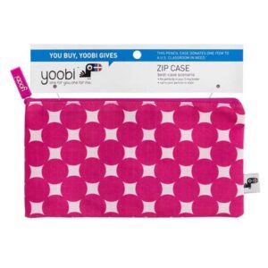 yoobi - 1-zipper pencil case pink circles