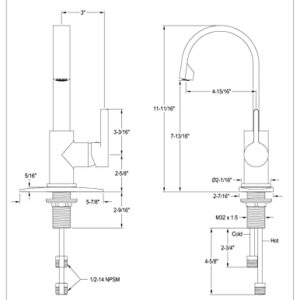 Kingston Brass LS8611CTL Continental Bar Faucet, 5-7/8" (L) x 4-15/16" (W) x 11-11/16" (H), Polished Chrome