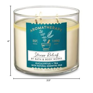 Bath and Body Works Aromatherapy Stress Relief - Eucalyptus Tea 3-Wick Candle (2019 Edition)