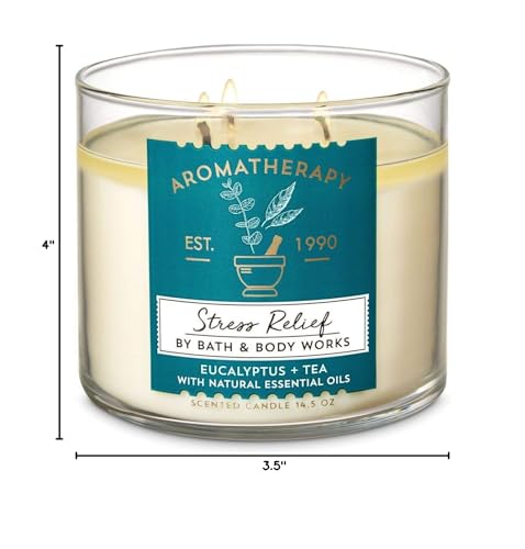 Bath and Body Works Aromatherapy Stress Relief - Eucalyptus Tea 3-Wick Candle (2019 Edition)