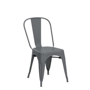 FDW Dining Chairs Set of 4 Indoor Outdoor Chairs Patio Chairs Furniture Kitchen Metal Chairs 18 Inch Seat Height 330LBS Weight Capacity Restaurant Chair Stackable Chair Tolix Side Bar Chairs